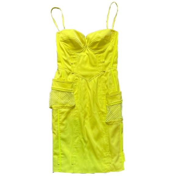 Versace | Dresses | Versace Corset Bustier Neon Vintage Dress | Poshmark